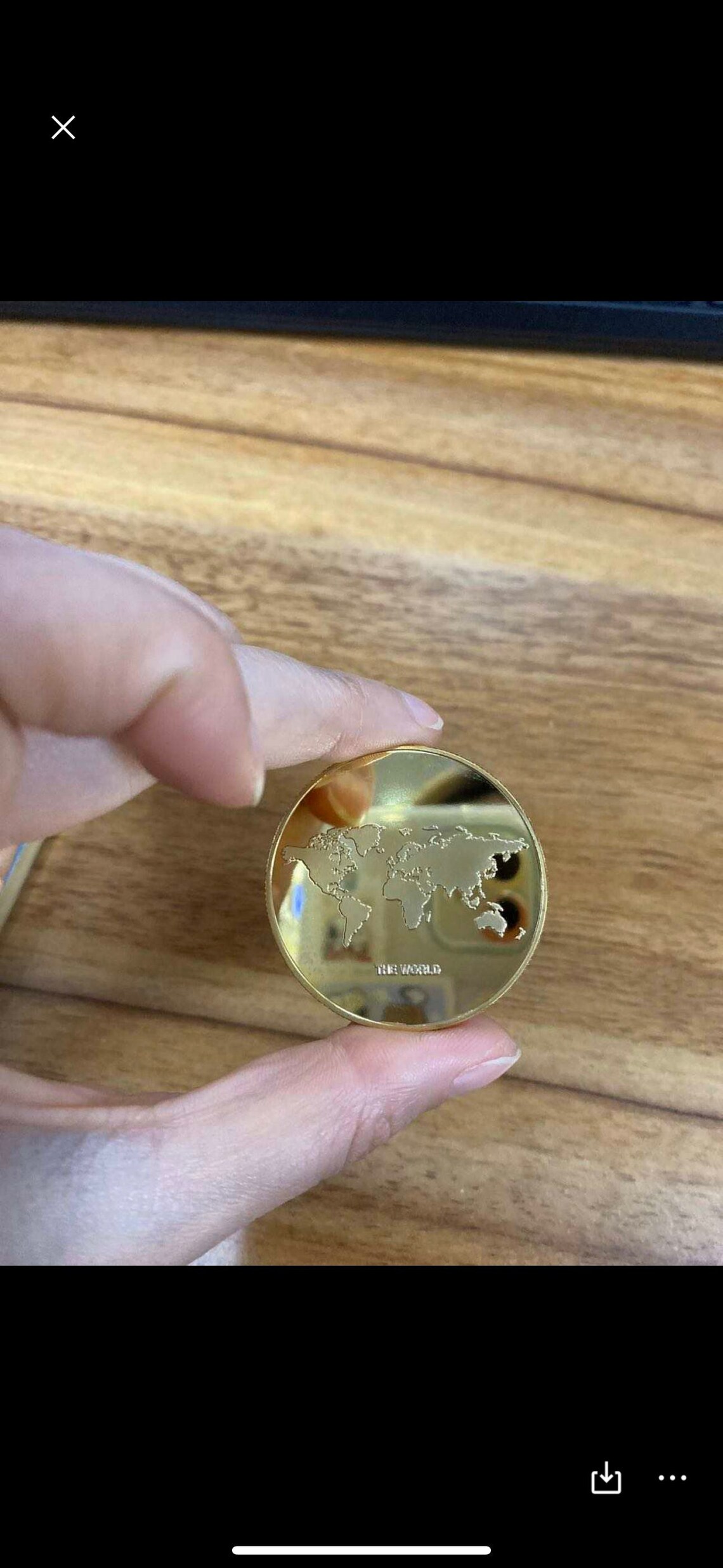 Gold Coin Token Map of the World - Etsy