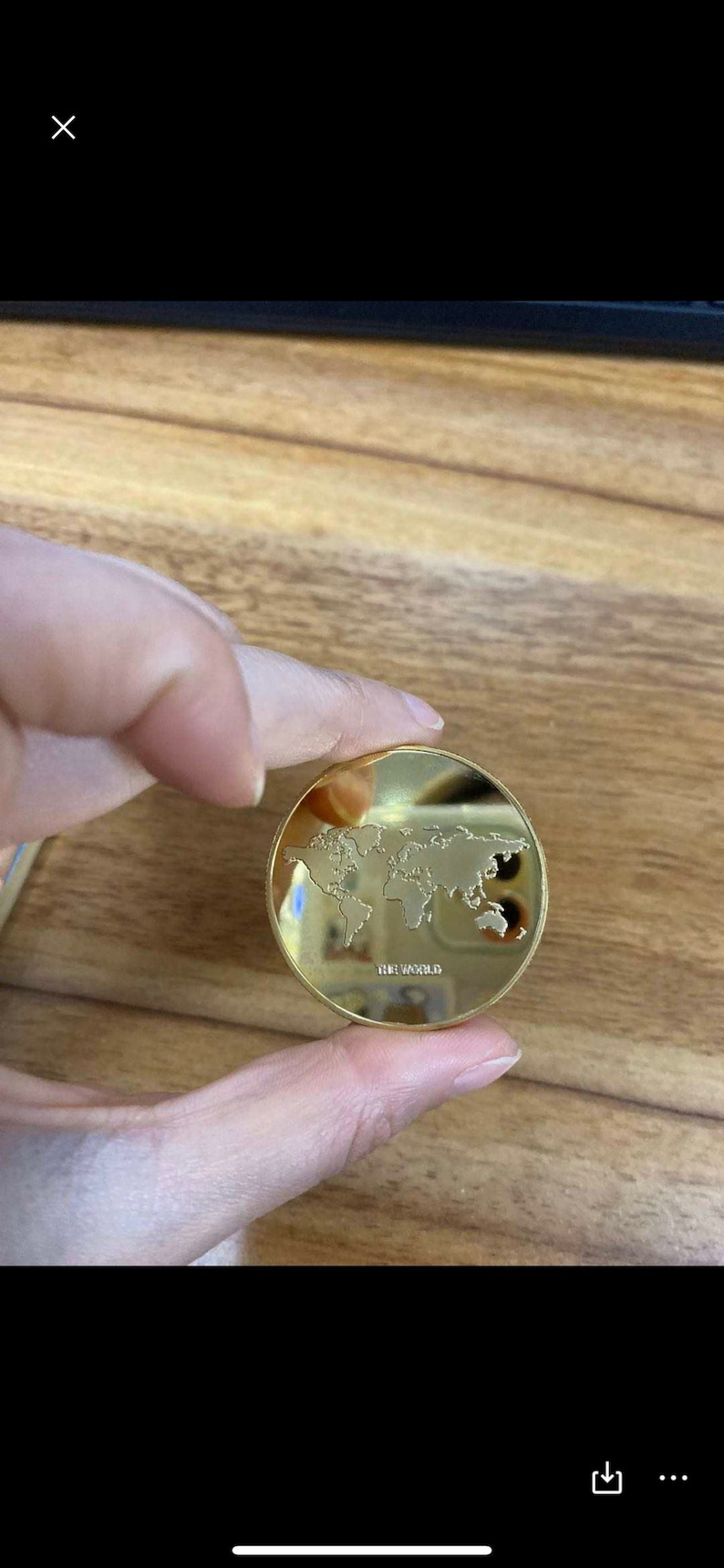 Gold Coin Token Map of the World - Etsy