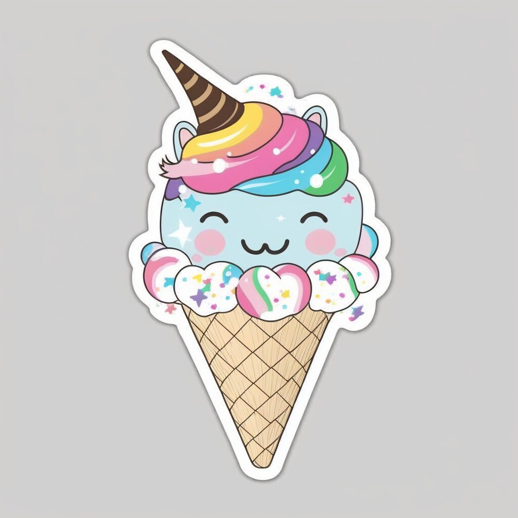 Kawaii Ice Cream Sticker Pack - Etsy