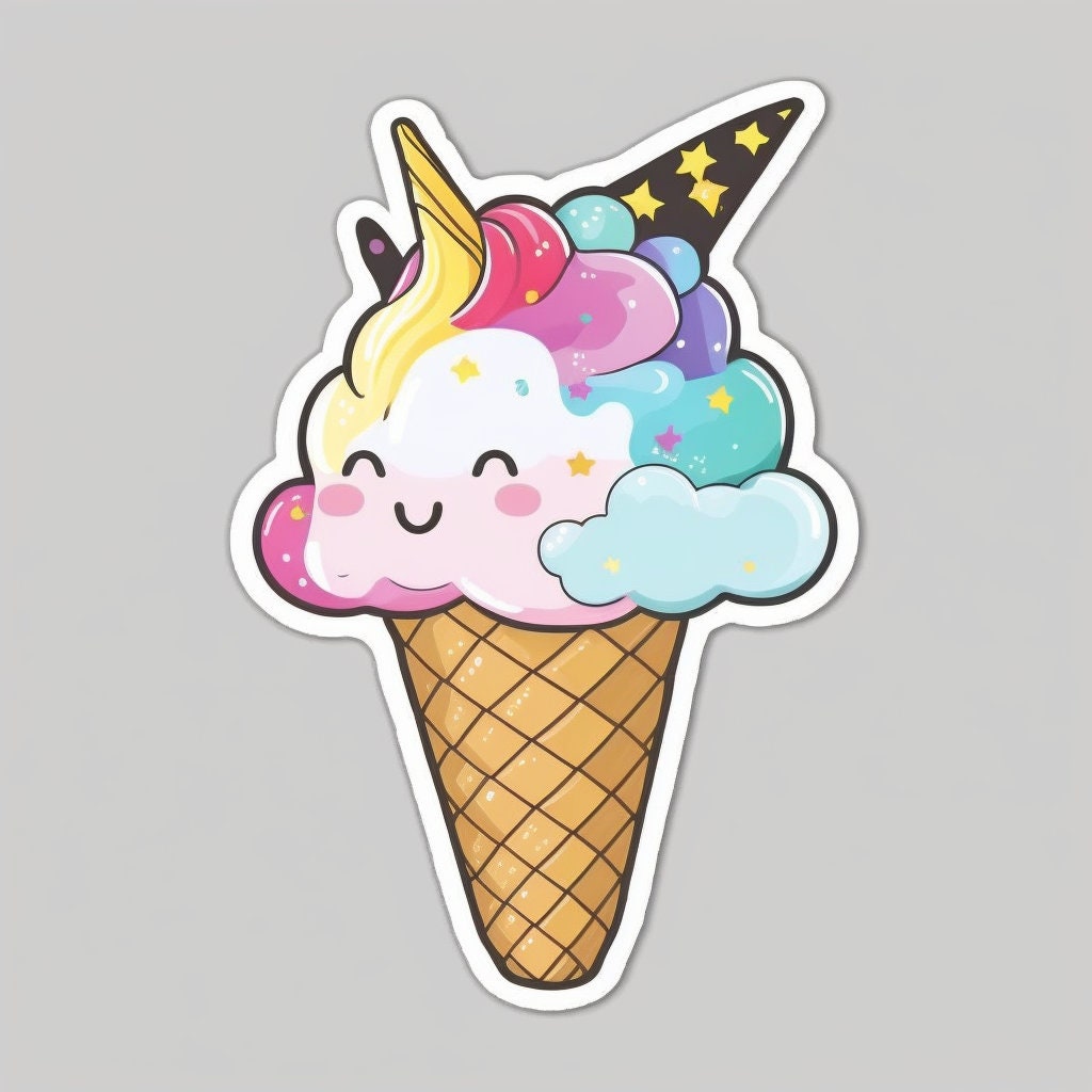 Kawaii Ice Cream Sticker Pack - Etsy