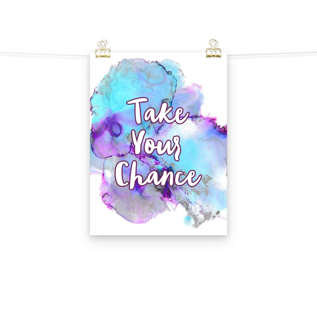 Trendy Wall Poster Customizable Quote, Colorful Blue Purple ...
