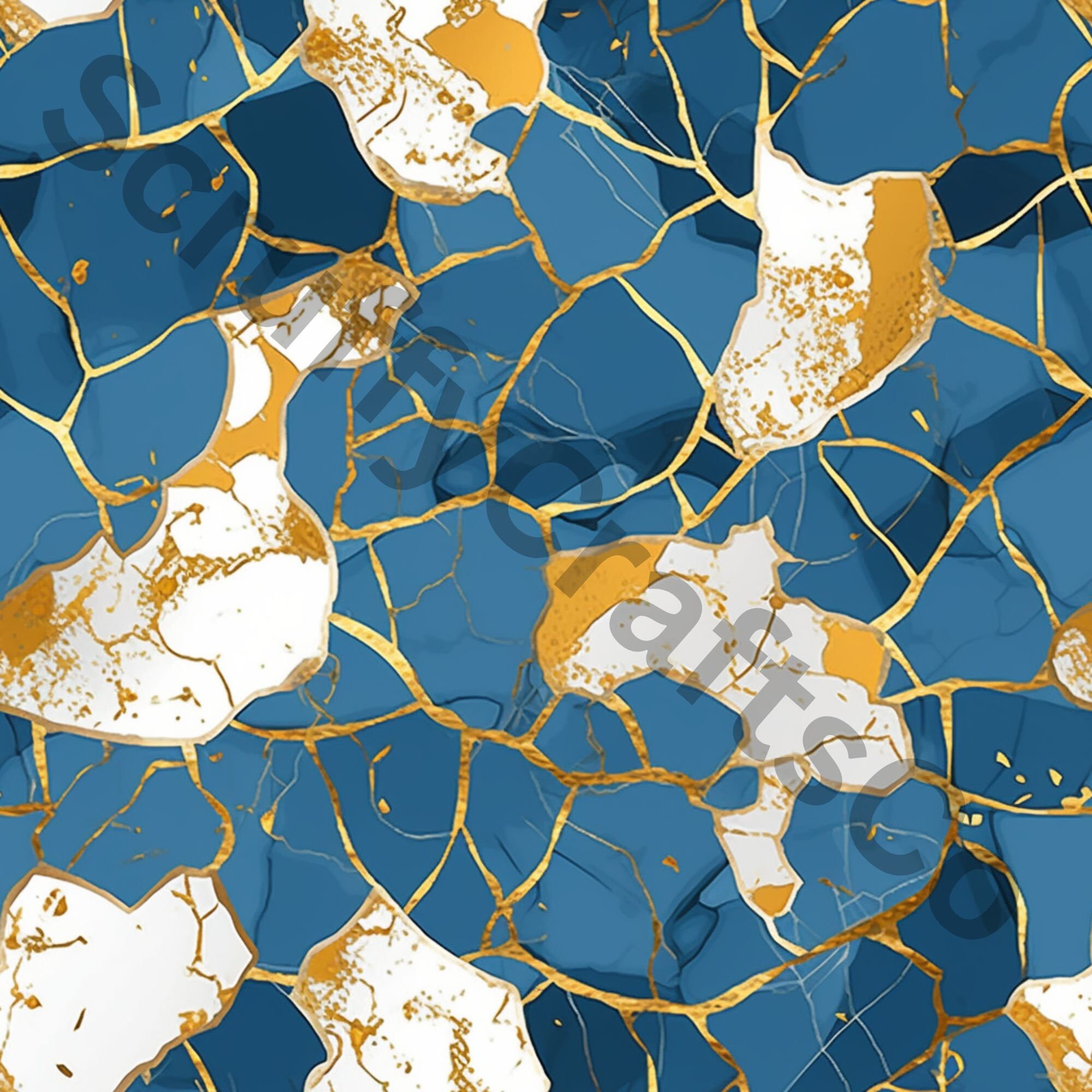 Japanese Kintsugi Seamless Pattern, Commercial Use, Gold Crackled ...