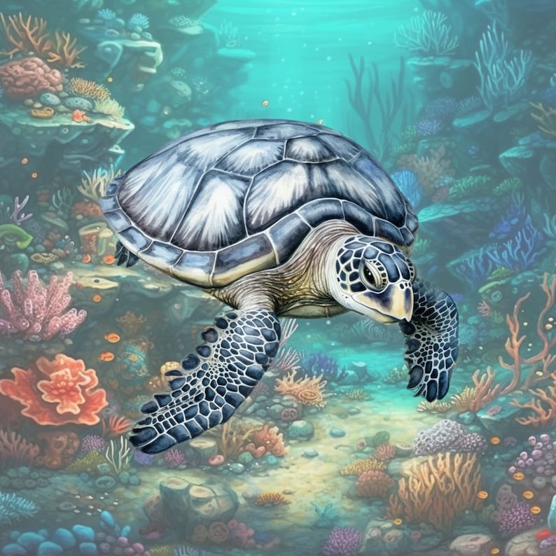 Watercolor Sea Turtle Clipart Transparent Background - Etsy