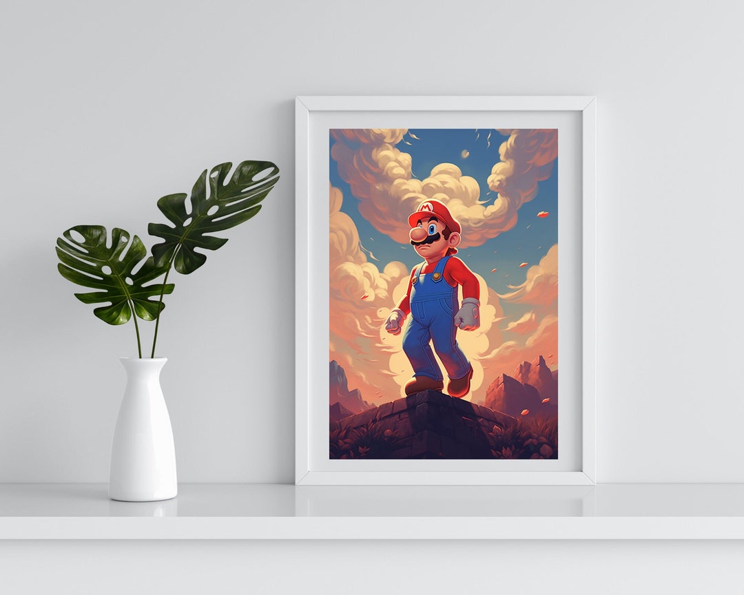 Super Mario Poster Fantasy Looking at the Horizon Digital - Etsy