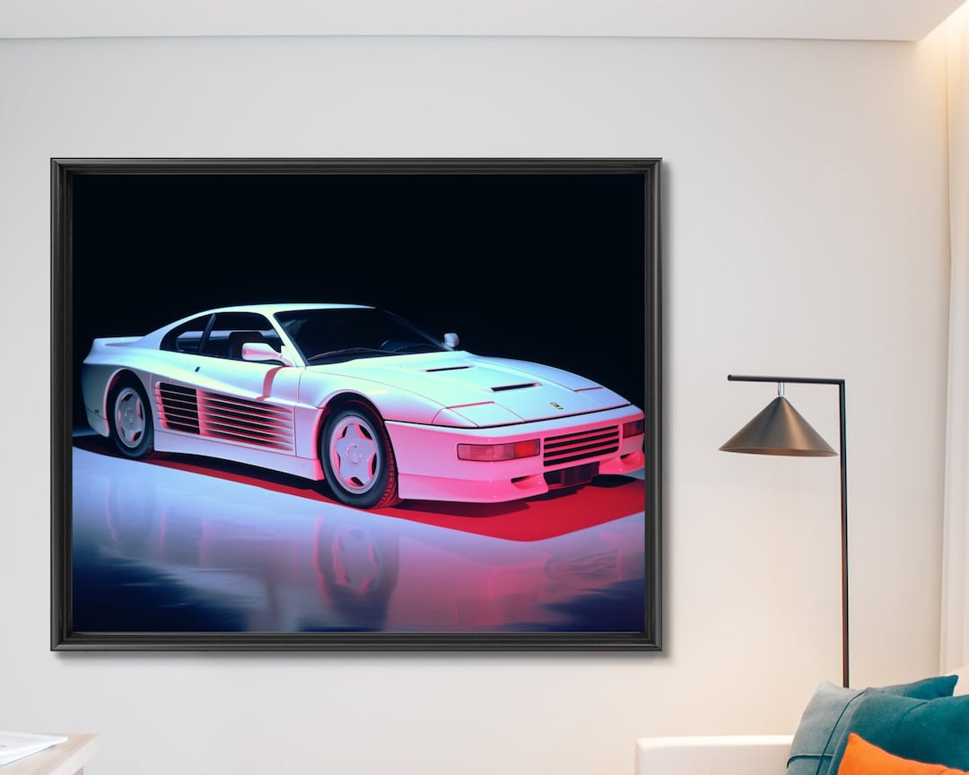 Ferrari TESTAROSSA Miami Vice Neon Style Photo Vintage - Etsy