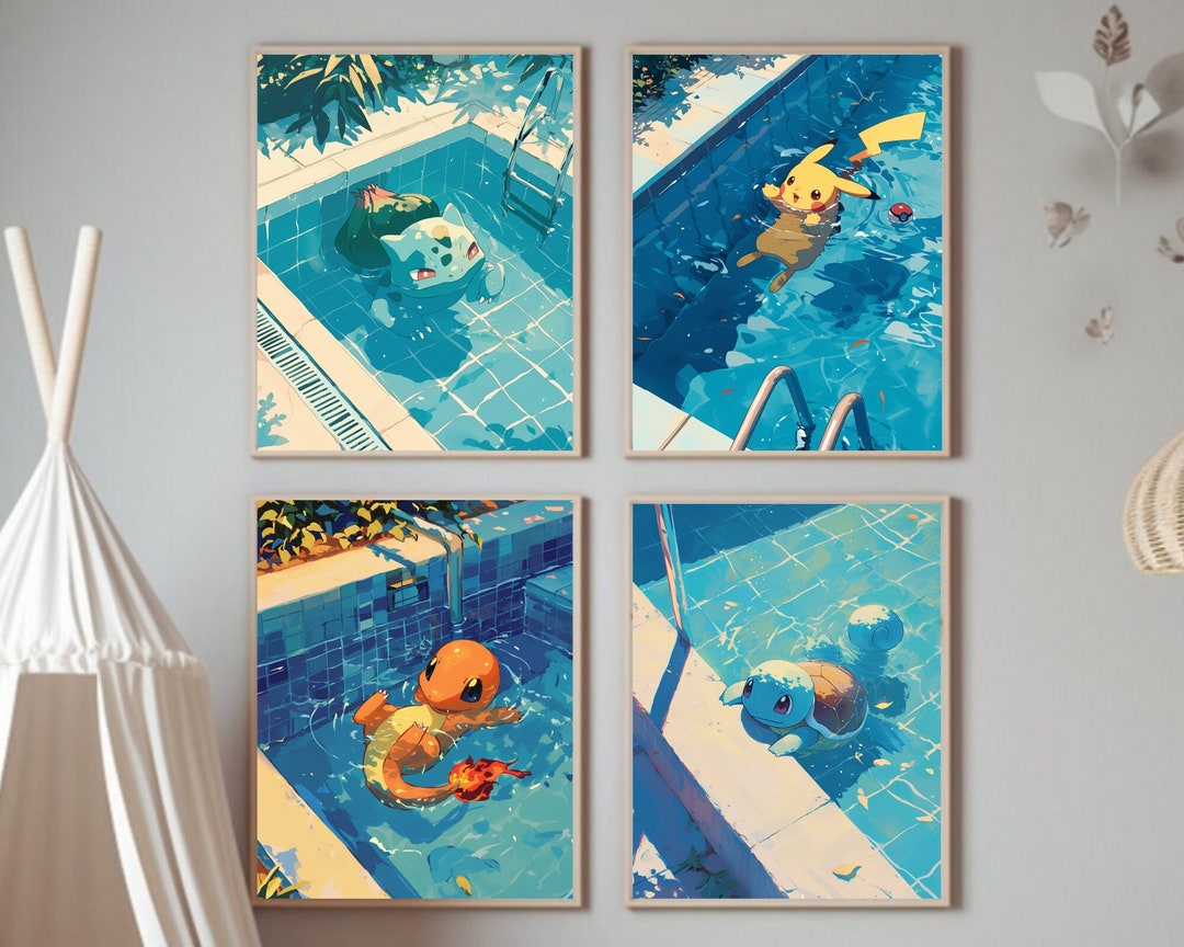 Pokemon Pool Party Set, Ash Pokemon Poster, Pokemon Art, Pokemon Cards ...