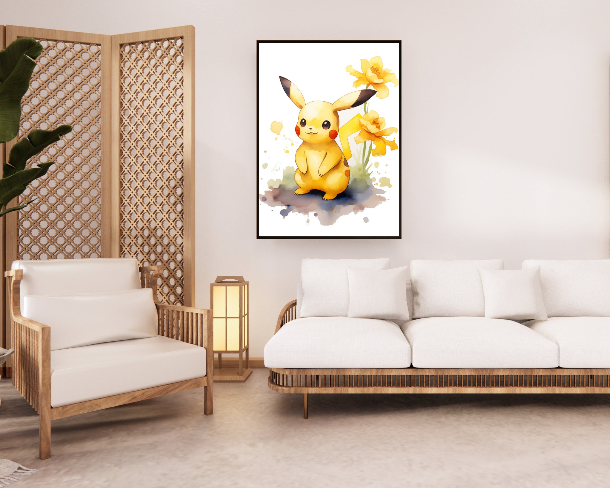 Watercolor Set of 3 Pokemons Poster Print Ready to Print - Etsy