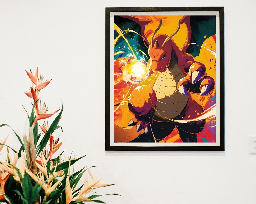 Dragonite Print Poster, Dragonite Pokemon, Anime Poster, Printable Wall ...