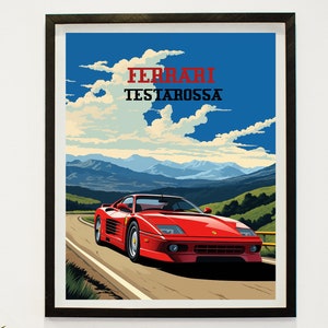 Ferrari Testarossa Print Ferrari Testarossa Poster Car - Etsy