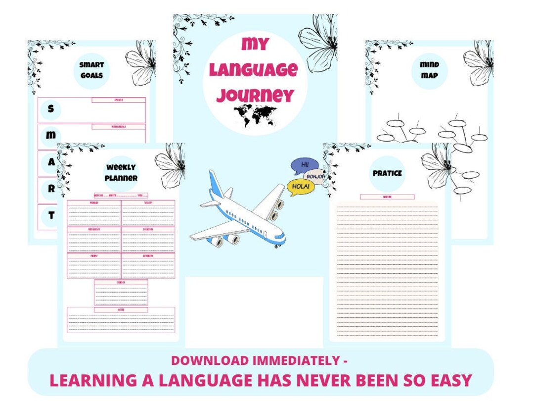 Language Learning Planner - Language Study - Languages Planner - Smart ...