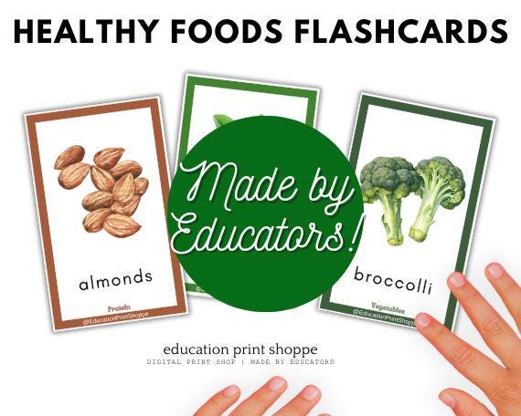 Healthy Foods Flashcards | Printable | Educational Resource Health ...
