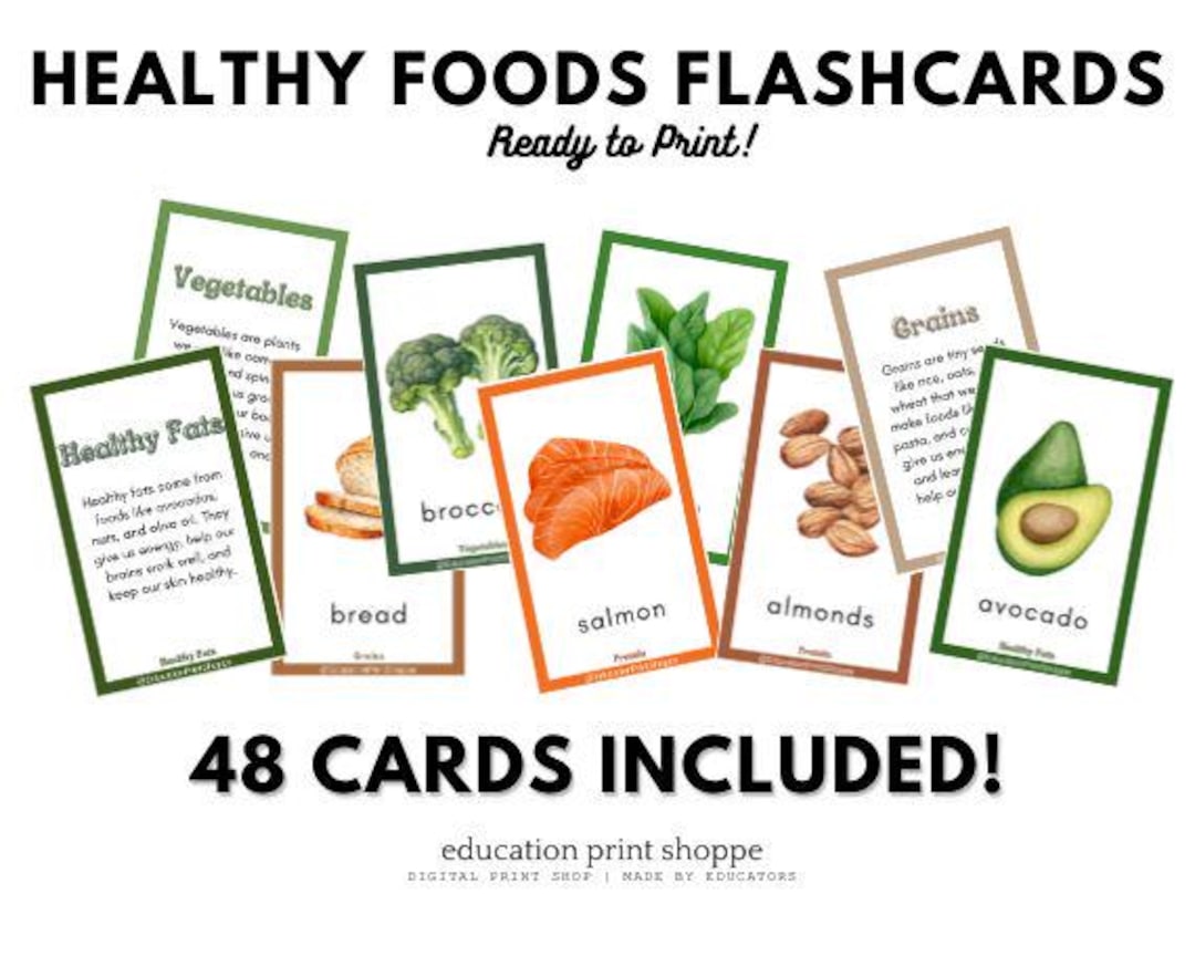 Healthy Foods Flashcards | Printable | Educational Resource Health ...