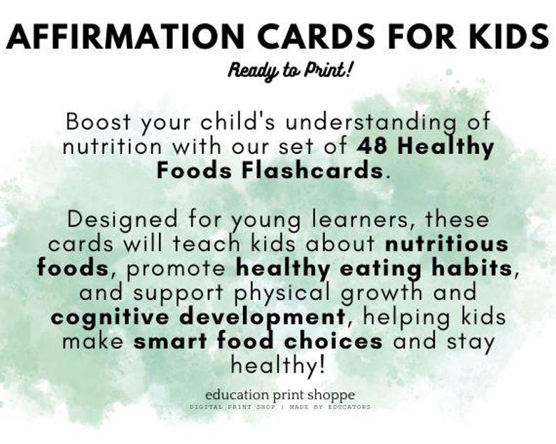 Healthy Foods Flashcards | Printable | Educational Resource Health ...