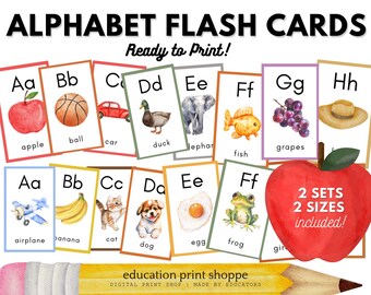 Alphabet Flash Cards, Montessori Materials, A-Z Cards, Toddler ...