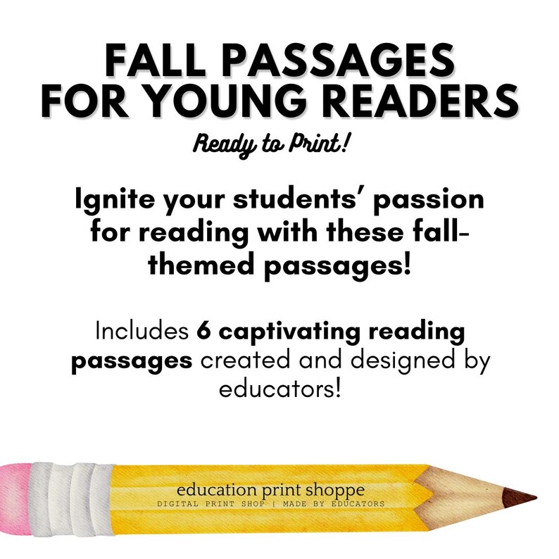 Fall Passages for Young Readers | Reading Passage | Fluency Passages ...