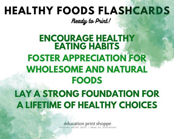 Healthy Foods Flashcards | Printable | Educational Resource Health ...