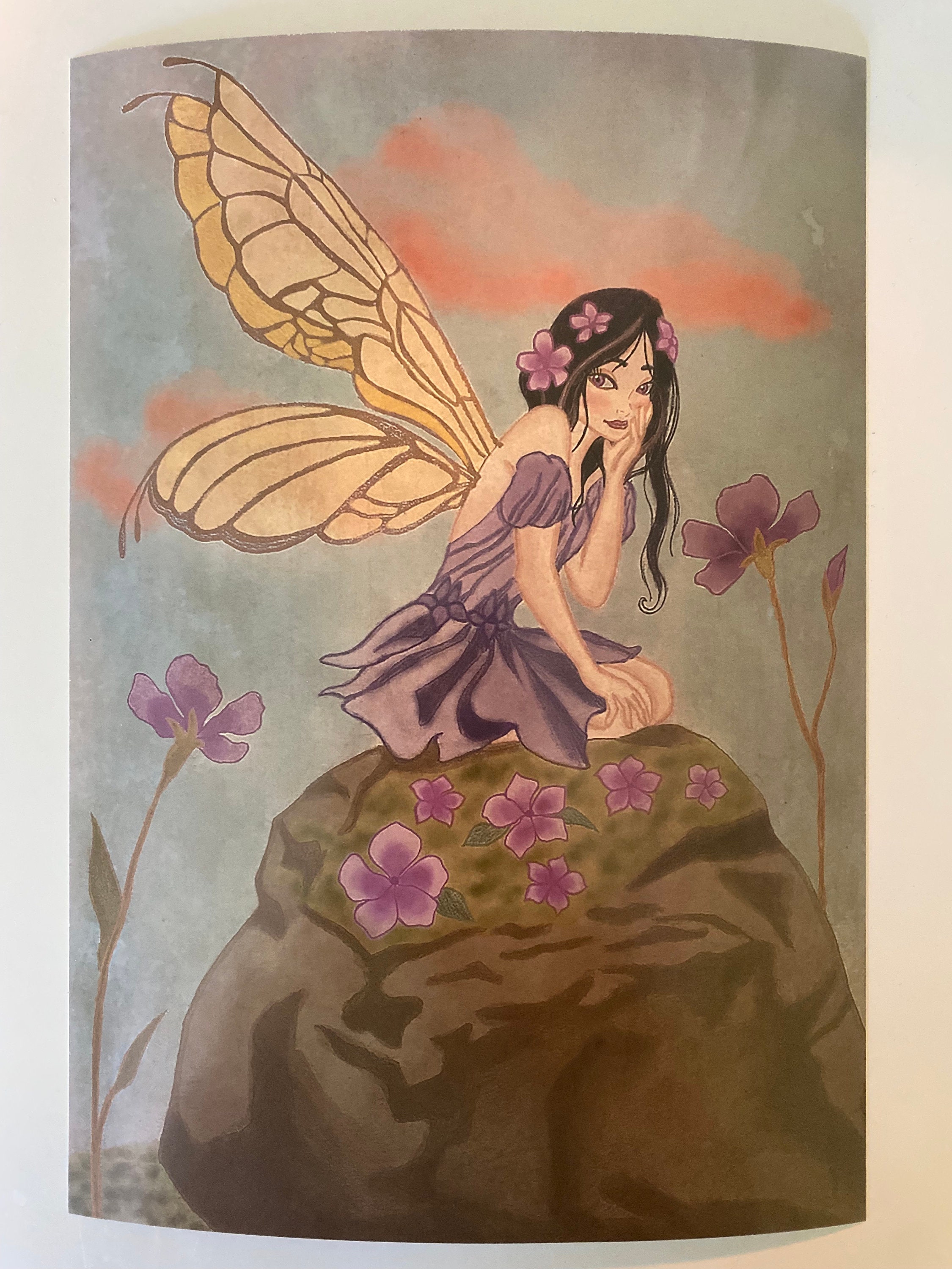 The Violet Fairy Art Print - Fairy Art Print - Flower Fairy Art Print ...