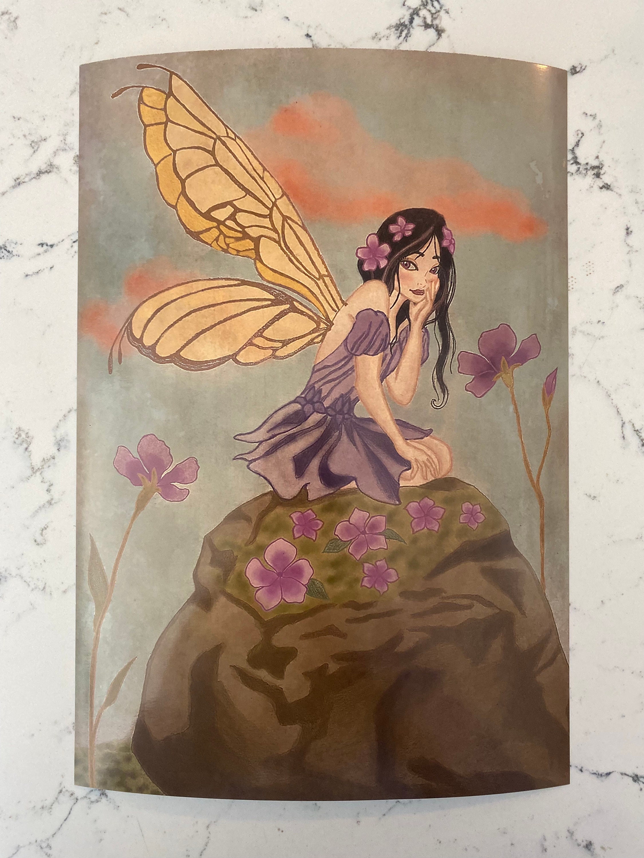 The Violet Fairy Art Print - Fairy Art Print - Flower Fairy Art Print ...