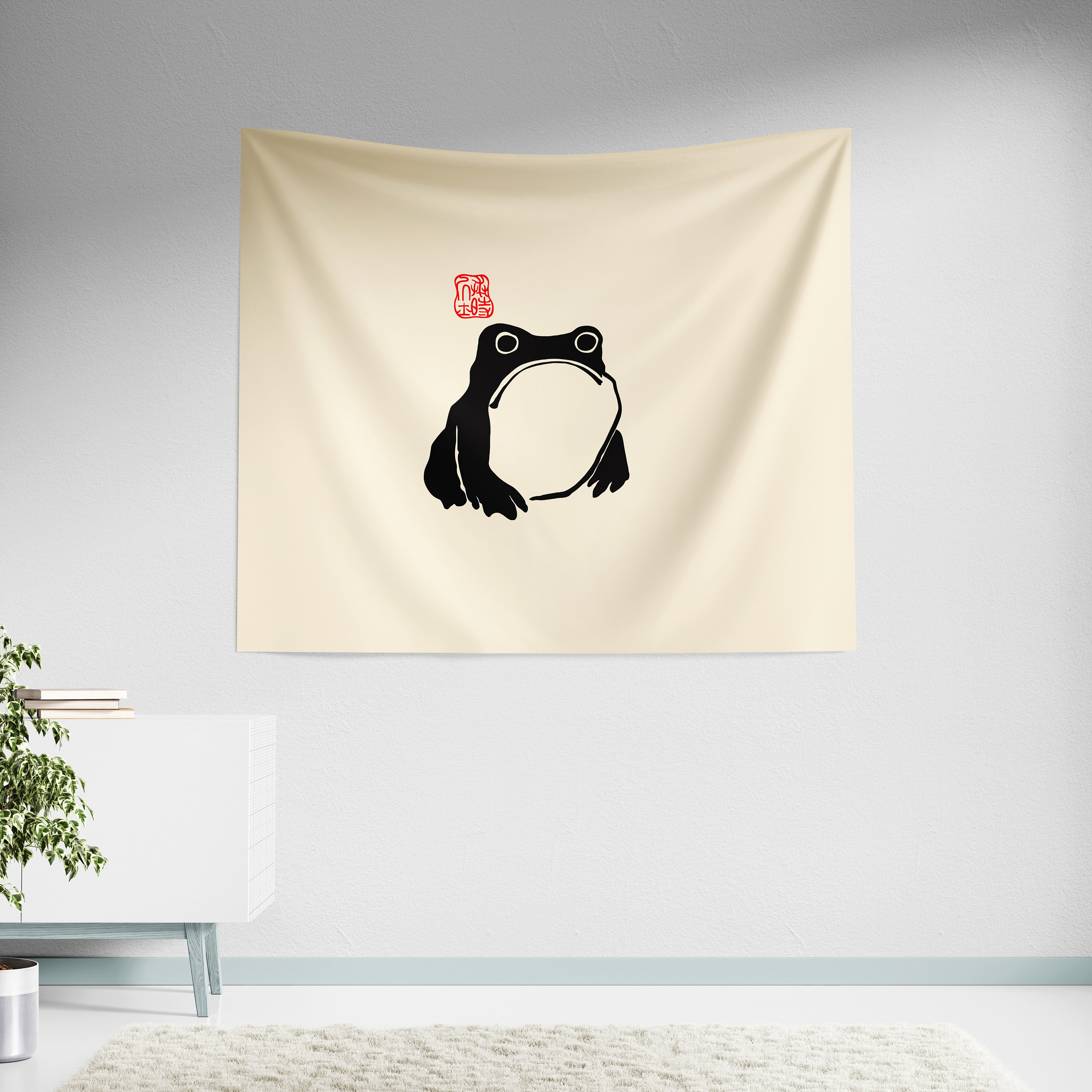 Unimpressed Frog Meika Gafu by Matsumoto Hoji 1814 Wall Tapestry ...