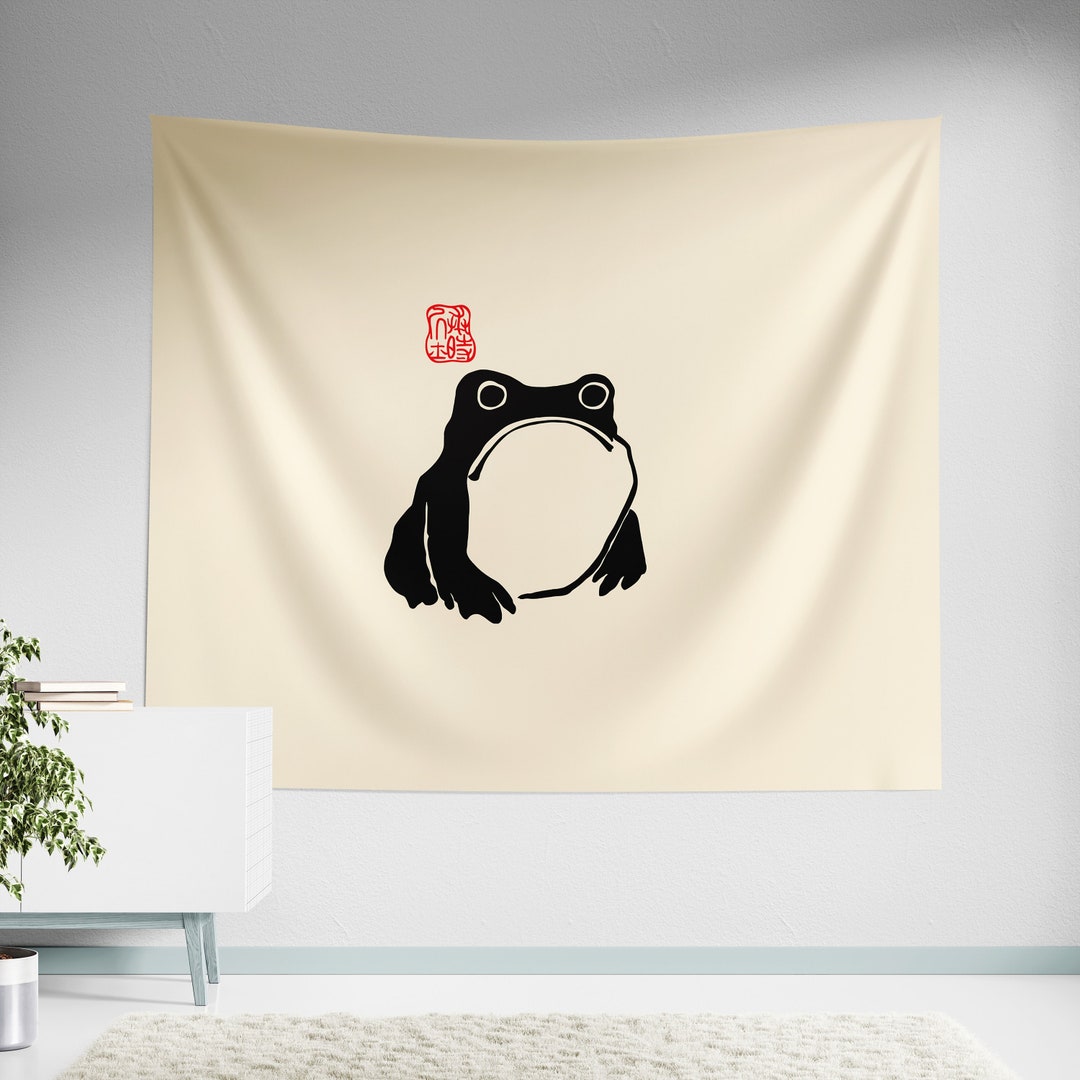 Unimpressed Frog Meika Gafu by Matsumoto Hoji 1814 Wall Tapestry ...