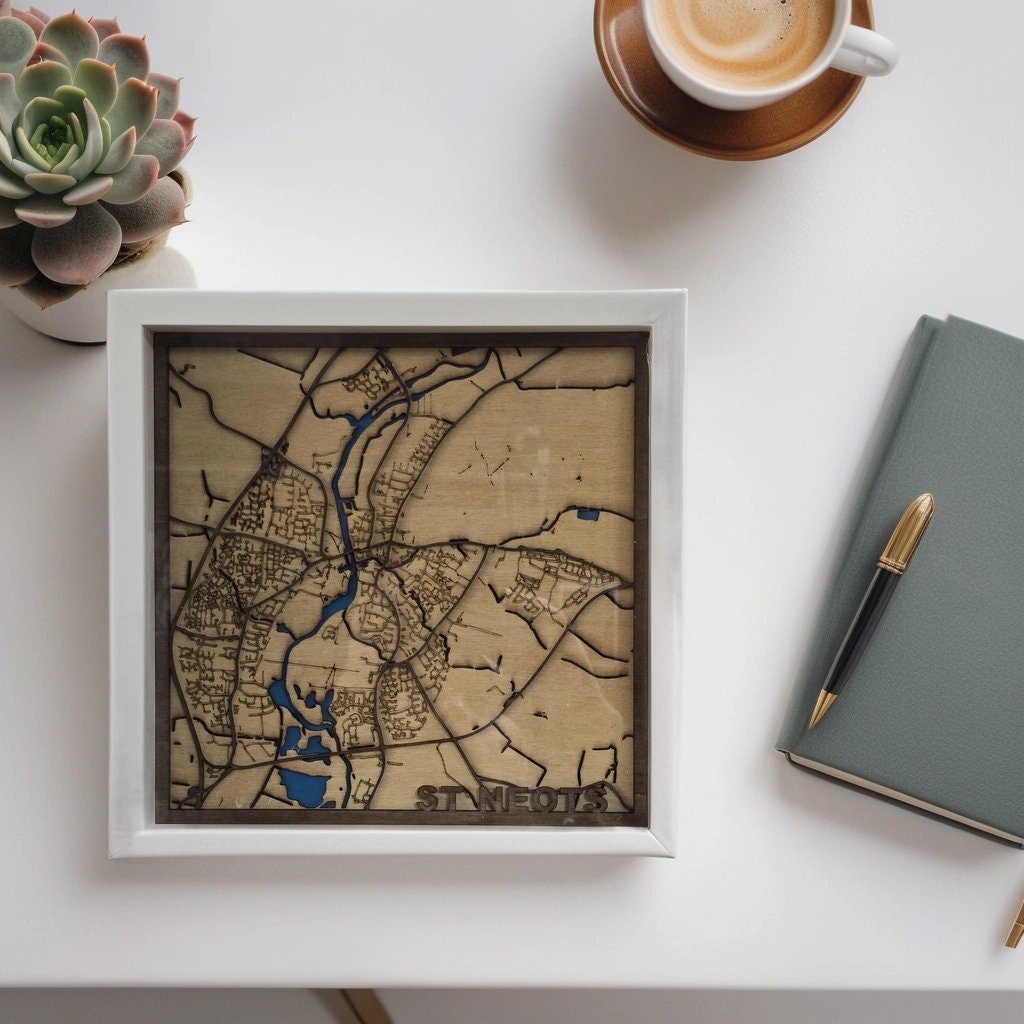 Customised Laser-cut 3D Map With Bespoke Place Name Frame Artistic ...