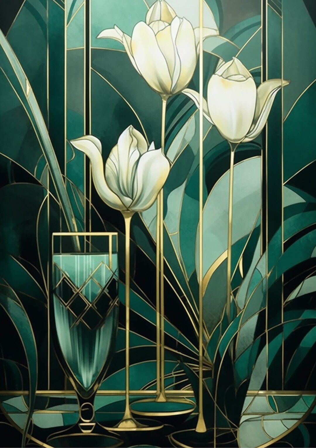 Art Deco Cocktails and Tulips Digital Download Cocktail Bar/restaurant ...