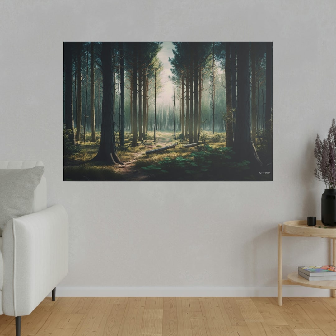 Forest With Large Trees Wall Art Canvas Print Wall Hangings - Etsy
