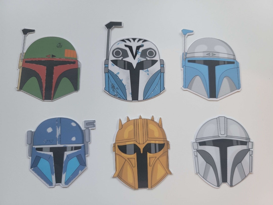 Mandalorian Helmet Vinyl Stickers - Etsy