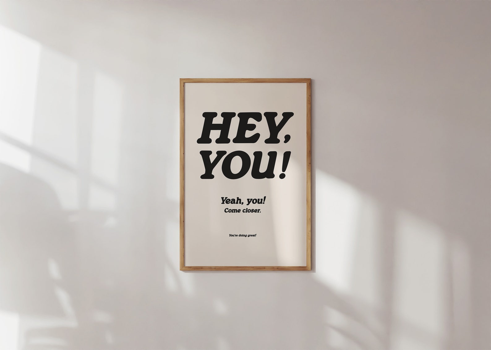 Hey You! Retro Typography Poster, Retro Digital Print, Apartment Decor ...