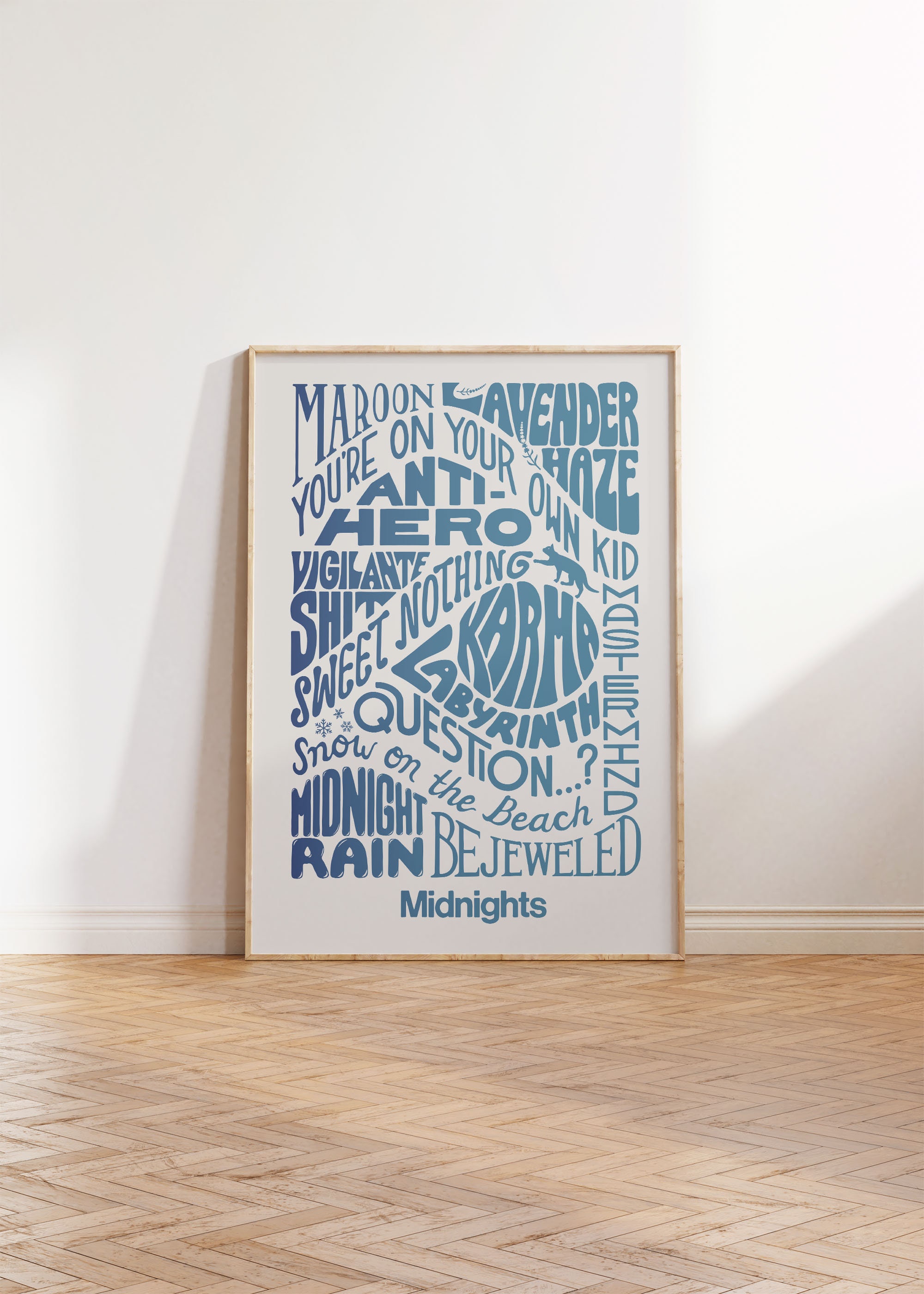 Taylor Midnights Tracklist Poster, Hand-lettered Album Art, Taylor ...