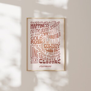 Taylor Evermore Tracklist Poster Hand-lettered Album Art - Etsy