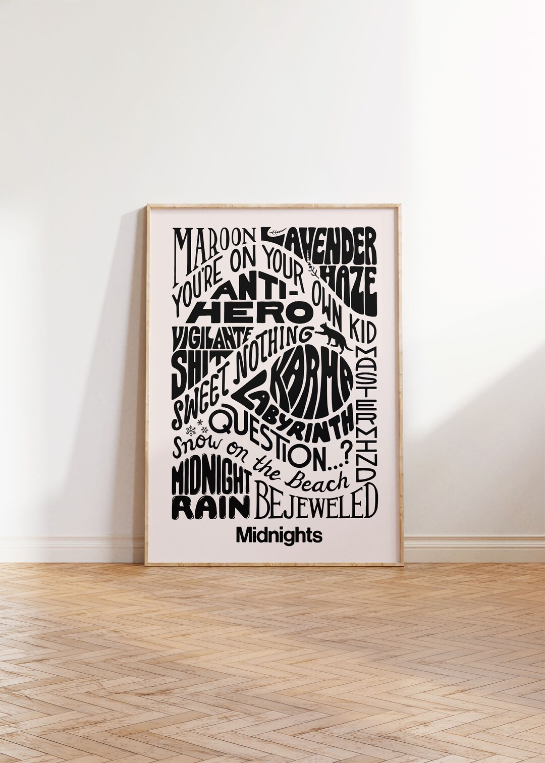 Taylor Midnights Tracklist Poster, Hand-lettered Album Art, Taylor ...