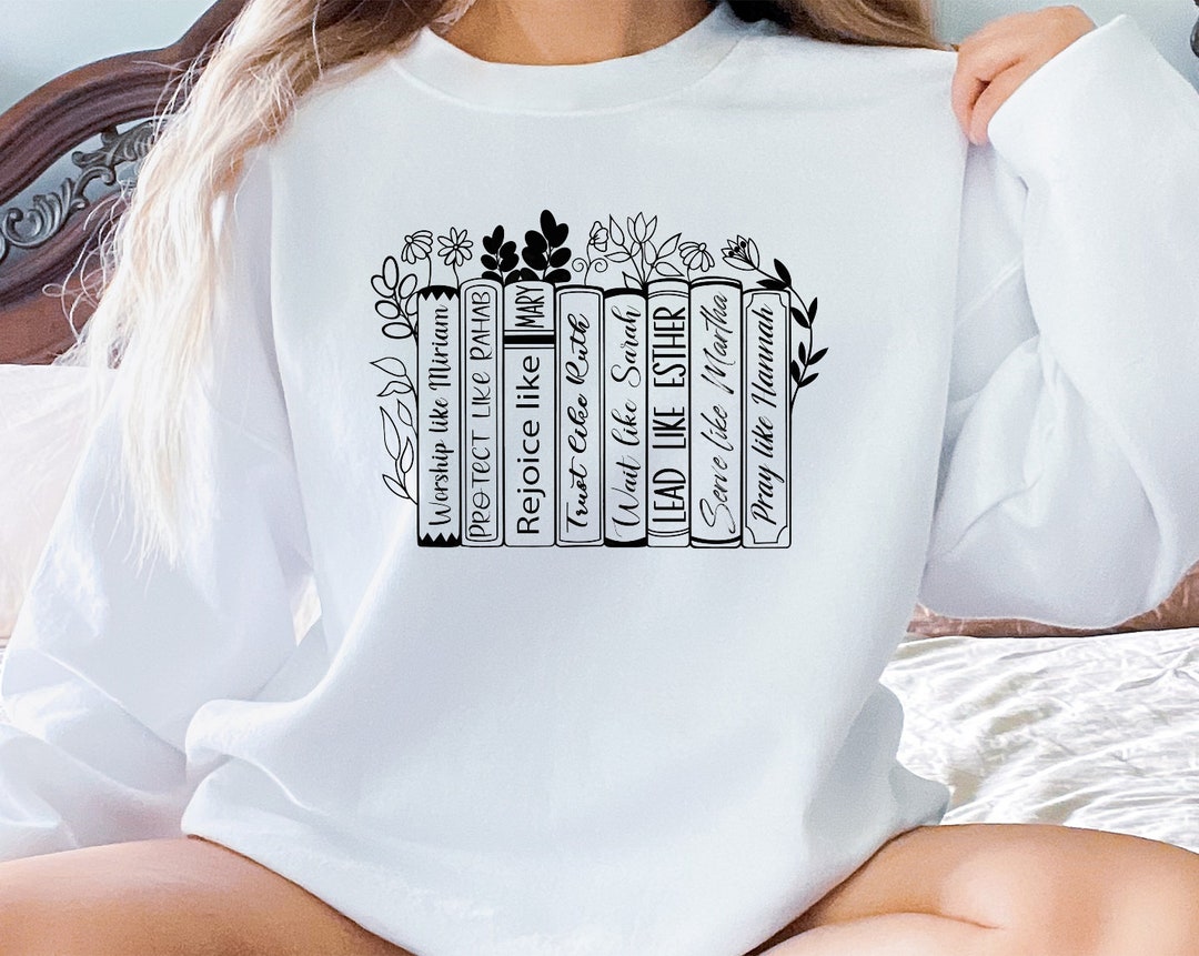 Women of the Bible Sweatshirt, Christian Book Lovers Hoodie, Aesthetic ...