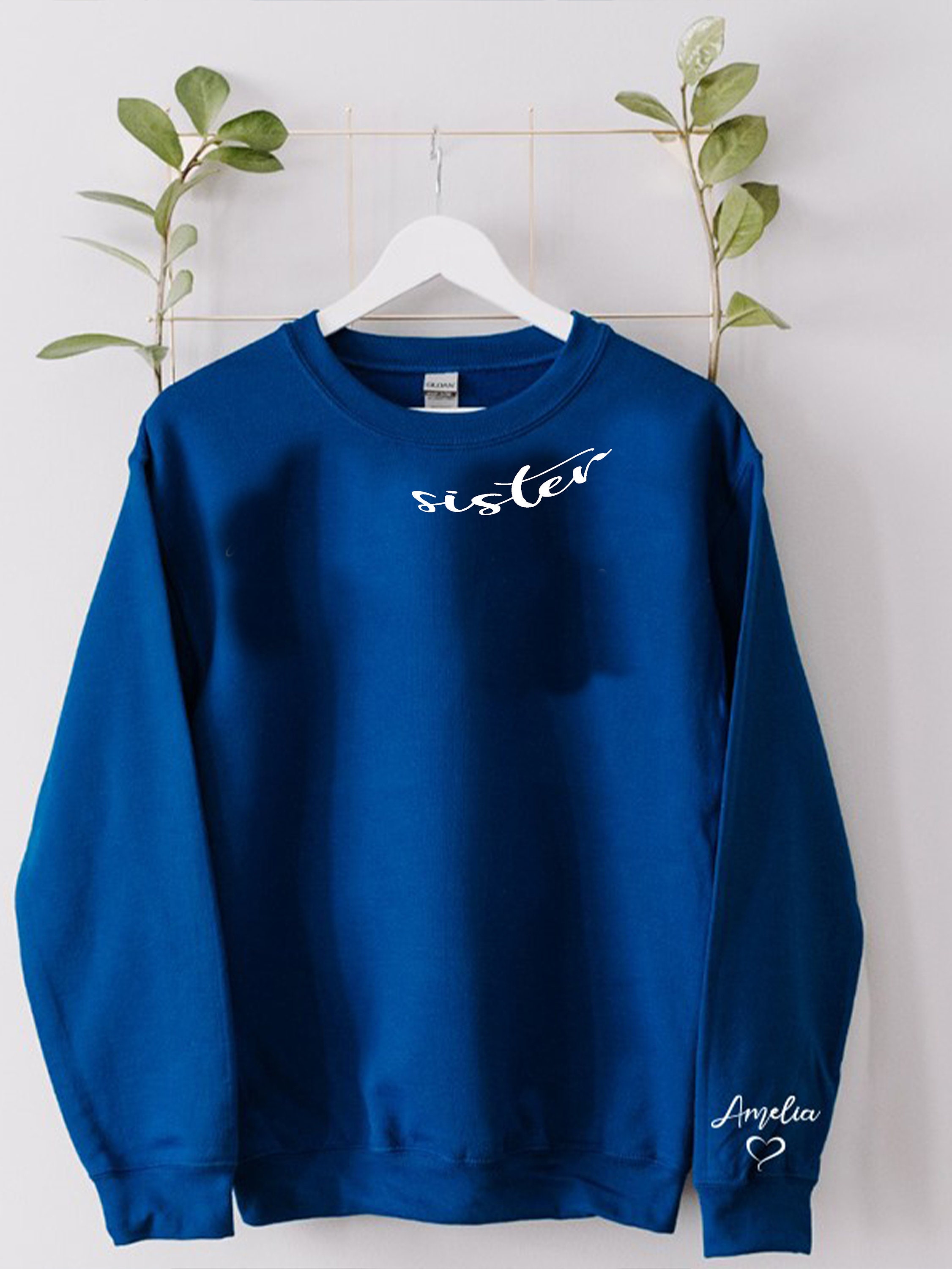 Custom Sister Sweatshirt With Siblings Names on Sleeve - Etsy