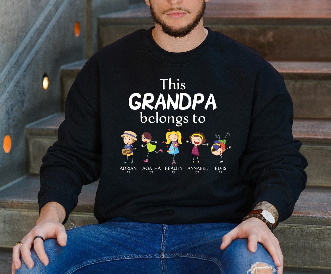 This Grandpa Belongs to Grandkids, Custom Grandpa and Kids Name Gift ...