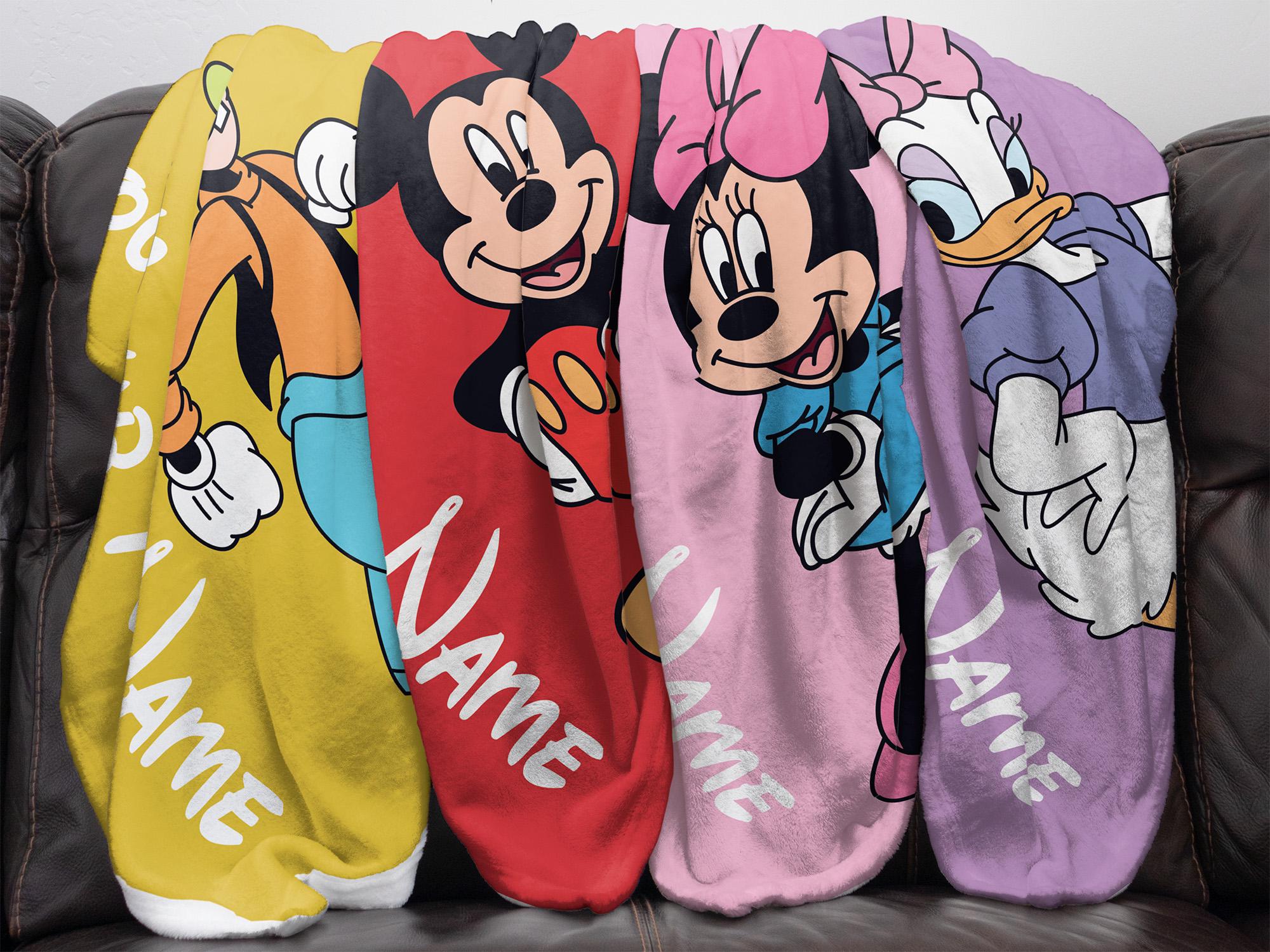 Custom Disney Character Blanket,personalized Name Mickey & Friends ...