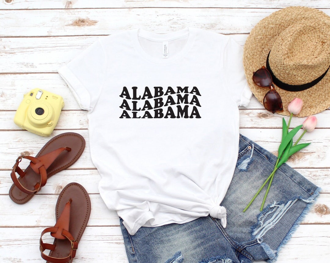 The Alabama State Shirt, Wavy Letters Trendy Alabama Lovers Shirt ...