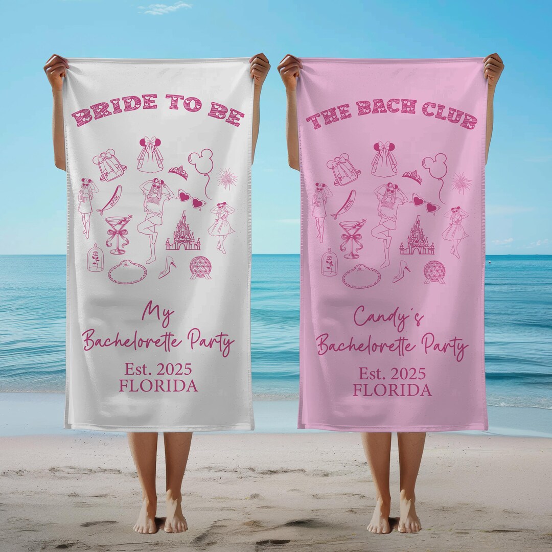 Custom Disney Bachelorette Party Beach Towel, Bride to Be Towel, the ...
