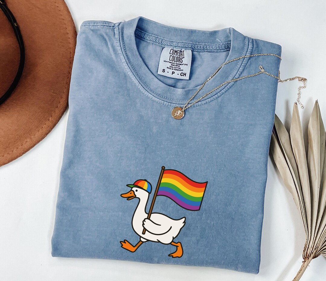 Comfort Colors® Funny Goose LGBT Pride Shirt,rainbow Flag Protest Tee ...