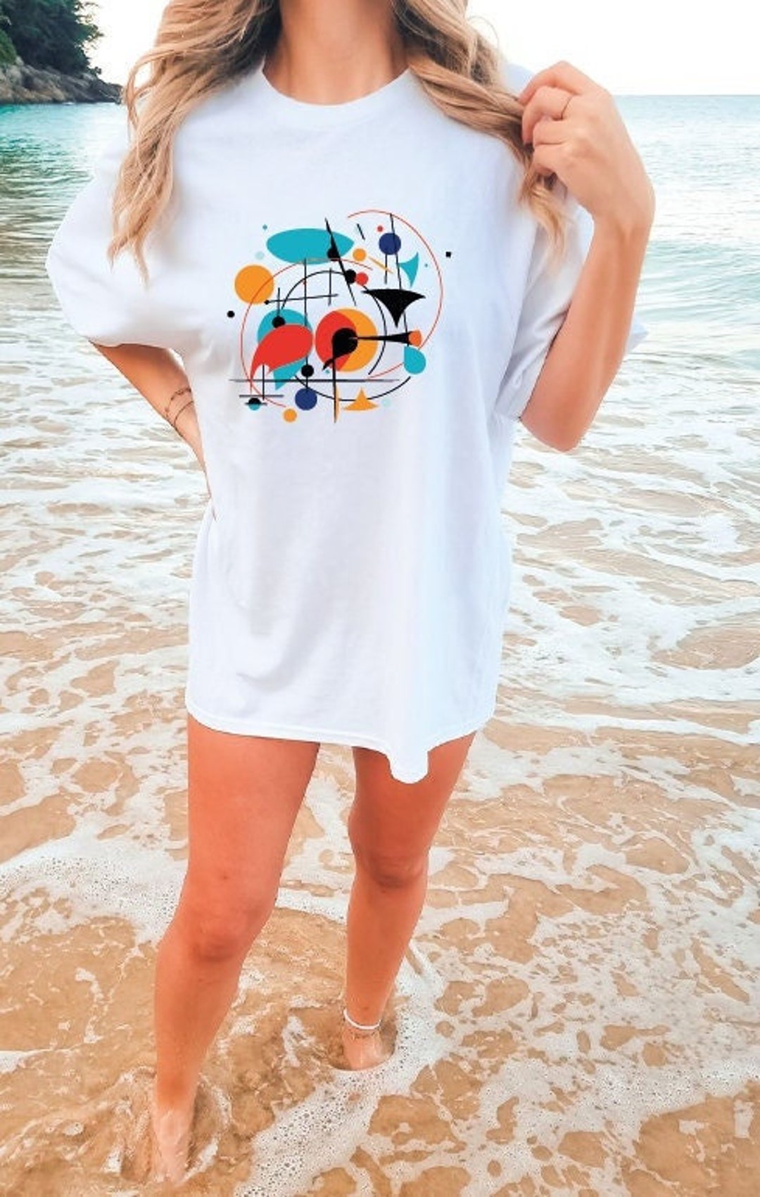 Modern Art Comfort Color Shirt, Abstract Art Shirt, Abstract Mid ...