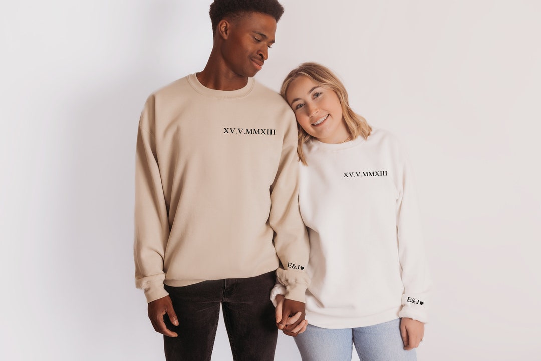 Valentine's Day Roman Numerals Matching Sweatshirt,anniversary Date ...