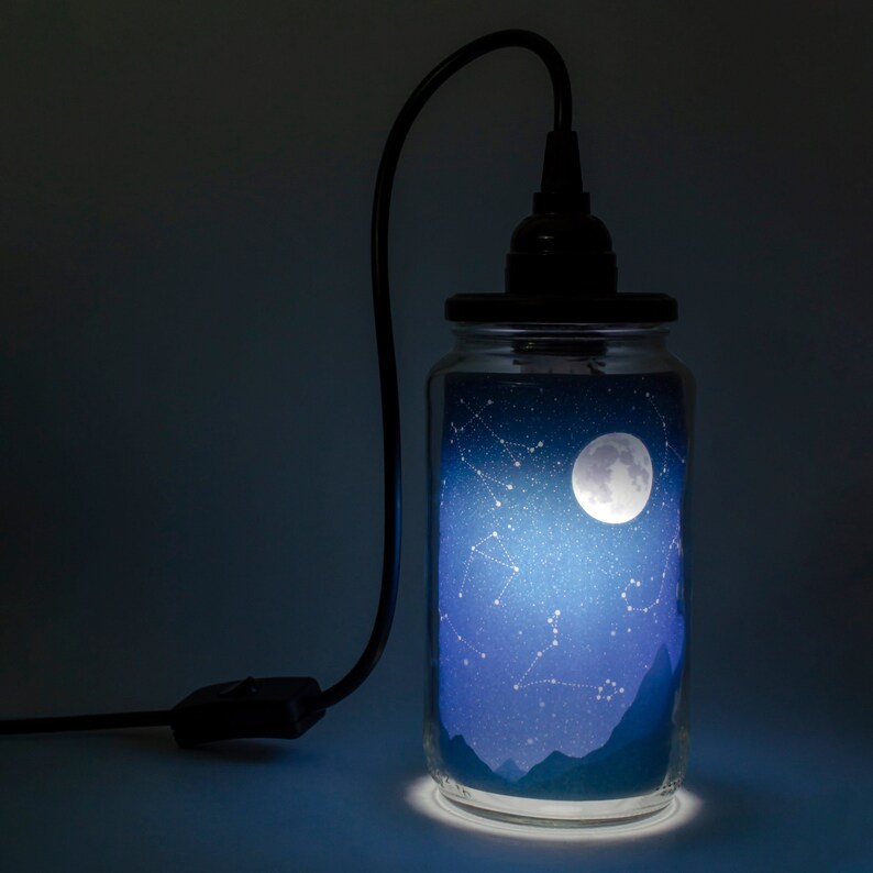 Upcycled Moon Jar Lamp - Etsy