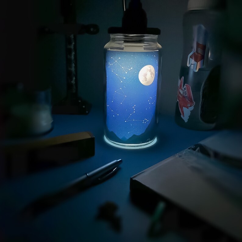 Upcycled Moon Jar Lamp - Etsy