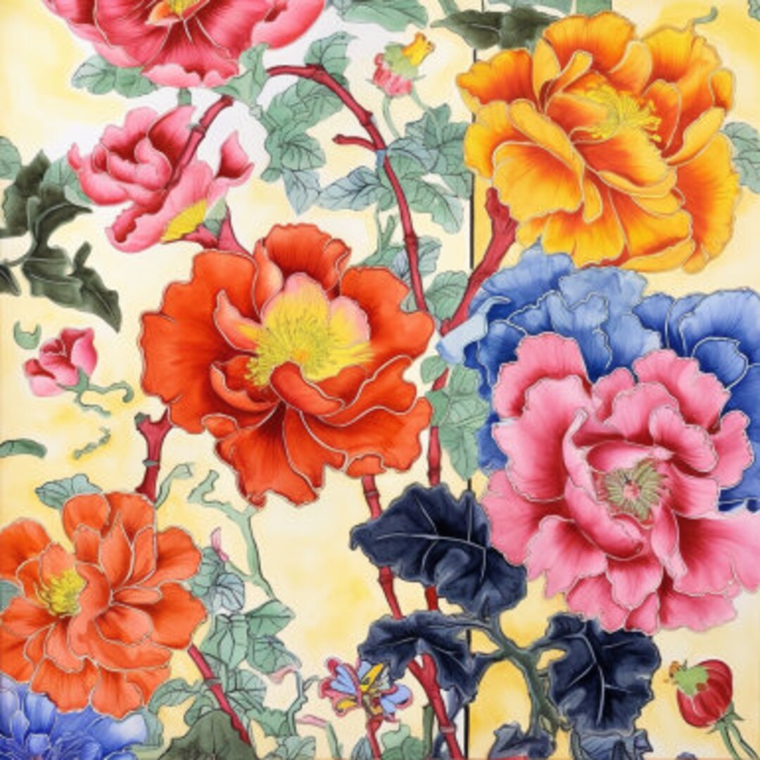 Chinese Style Floral Pattern - Etsy