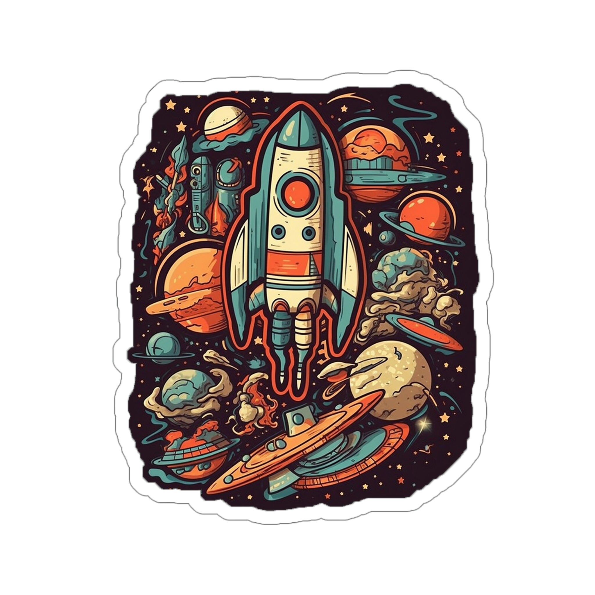 Vintage Sci-fi Space Adventure Sticker - Etsy