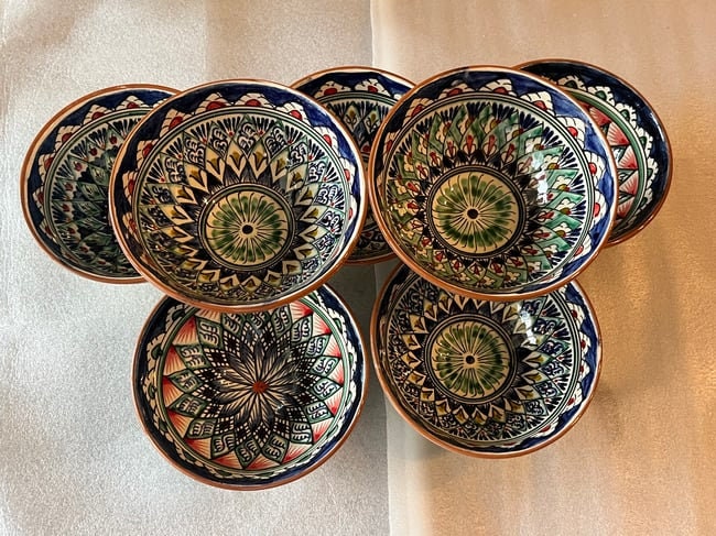Uzbek Craft Ceramics Piala Ikat Ceramic Bowl Handmade Hand Painted ...
