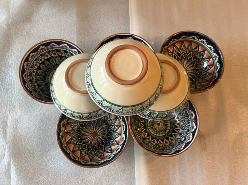 Uzbek Craft Ceramics Piala Ikat Ceramic Bowl Handmade Hand Painted ...