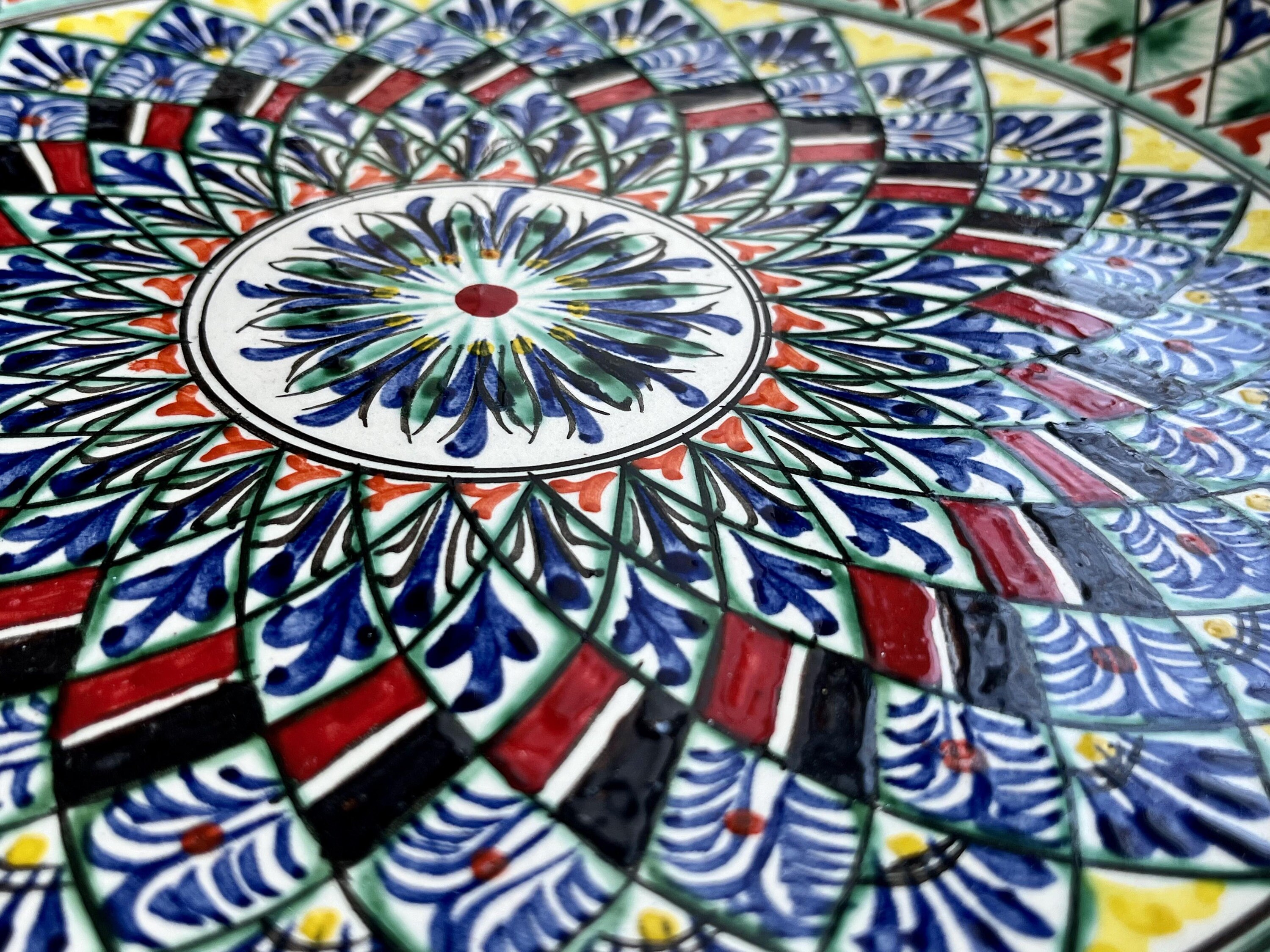 32cm Handmade Uzbek Ceramic Lagan. Uzbek Tiles Central Asian Rishtan ...