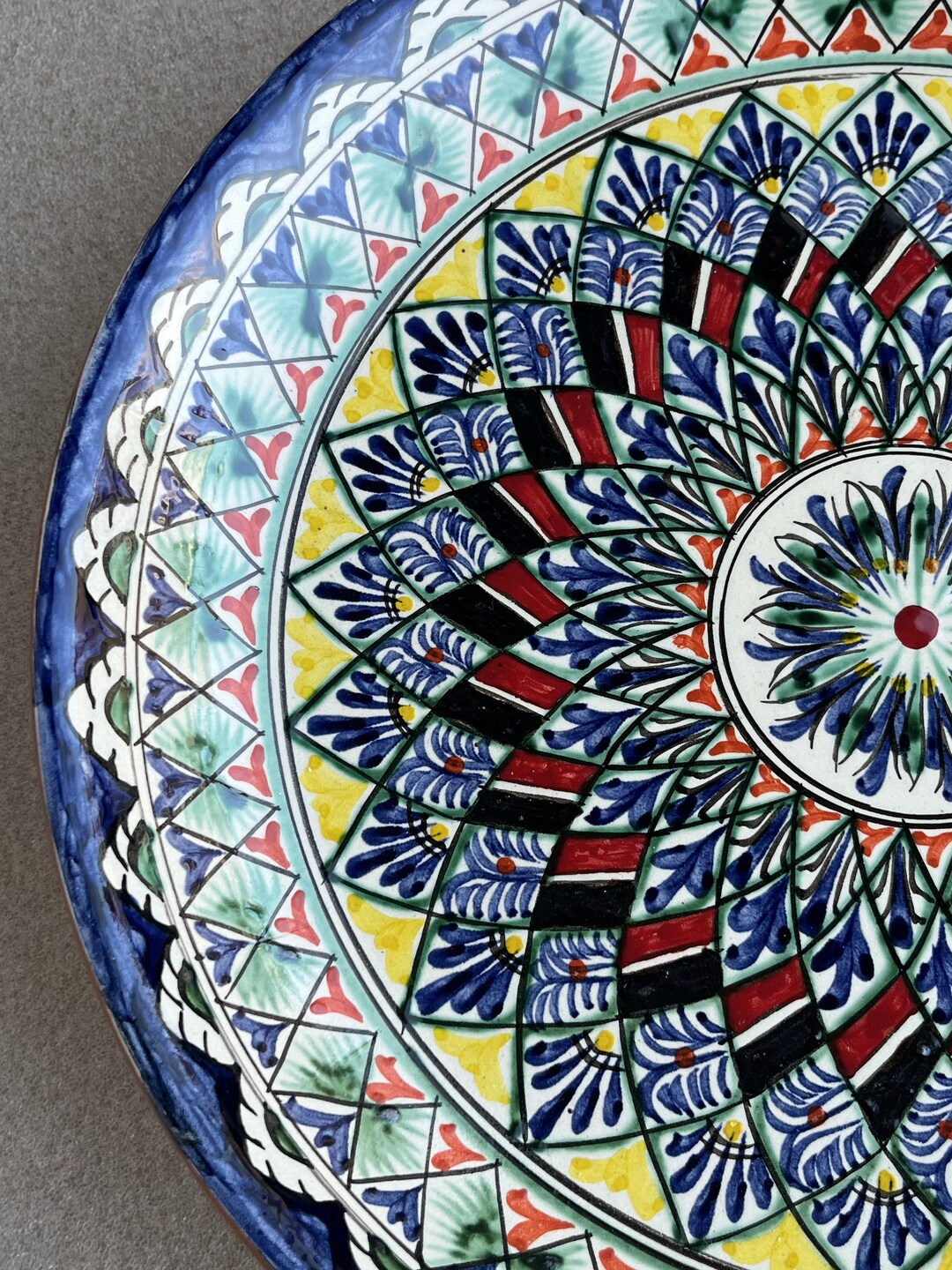 32cm Handmade Uzbek Ceramic Lagan. Uzbek Tiles Central Asian Rishtan ...