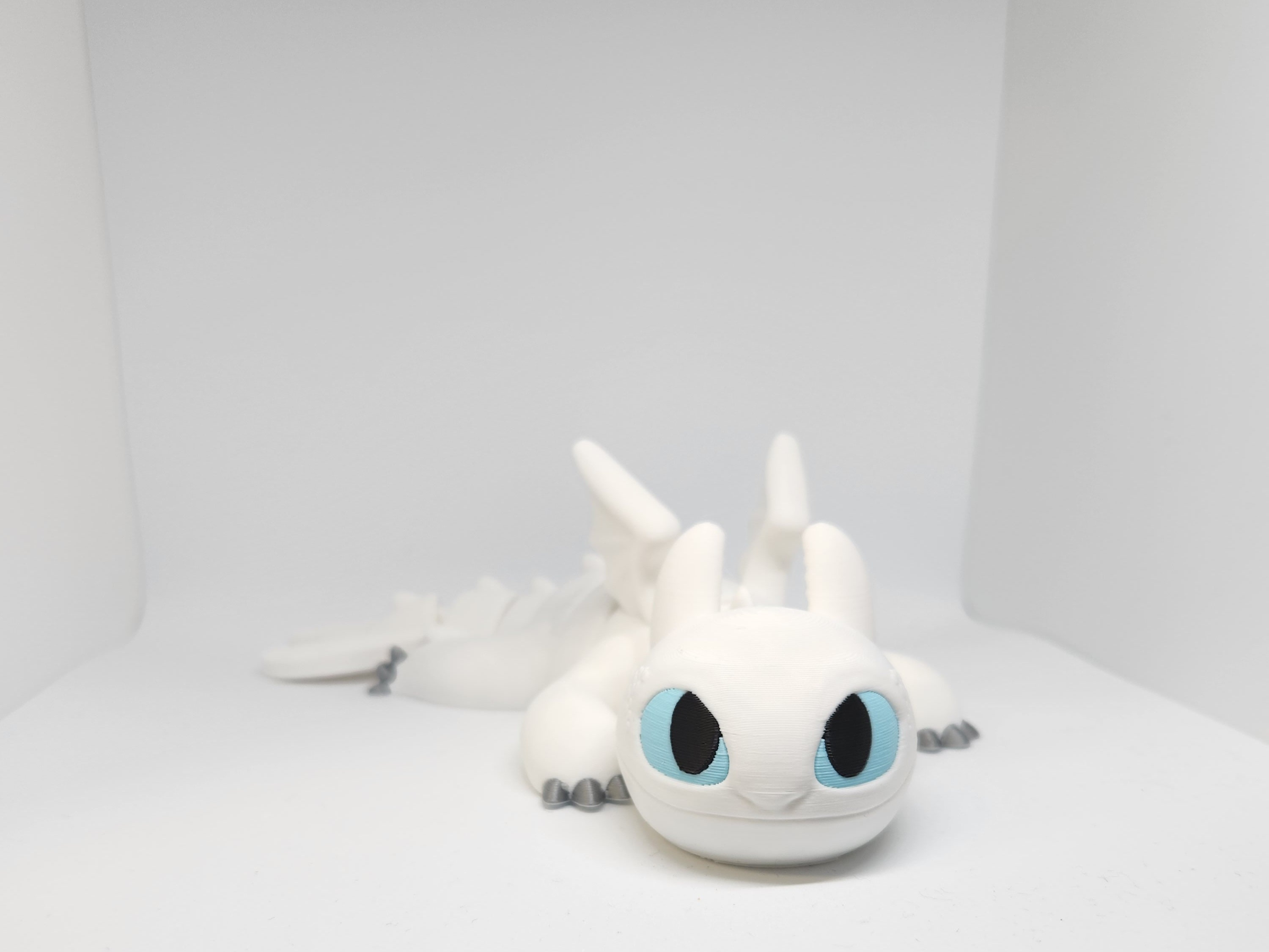 3D Printed Figures Light Fury Articulated Dragon Statue Fidget Toy for ...